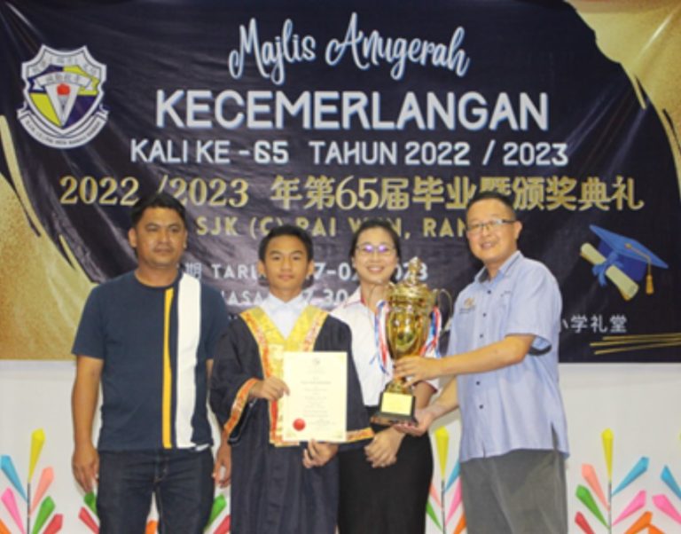 Wyldann sebagai penerima Anugerah Tokoh Murid 2022 SJKC Pai Wen Ranau ...